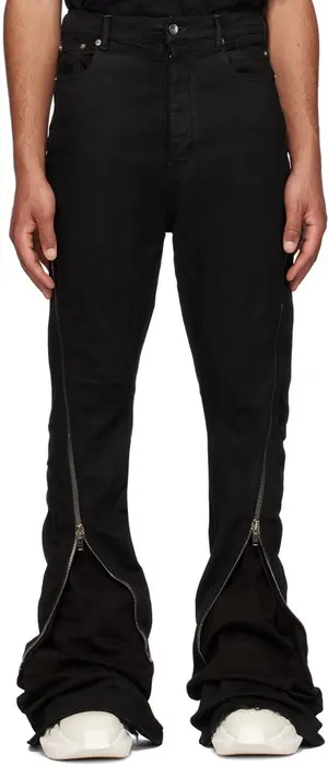 Rick Owens Zip Detail Slim Fit Jeans - Black