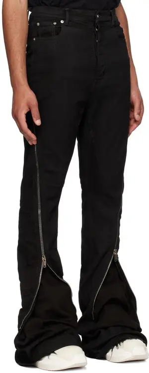 Rick Owens Zip Detail Slim Fit Jeans - Black