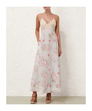 Zimmermann Floral Lace Trim Maxi Dress