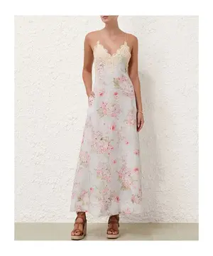Zimmermann Floral Lace Trim Maxi Dress