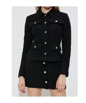 MISBHV Single-breasted Tweed Jacket With Button Closure