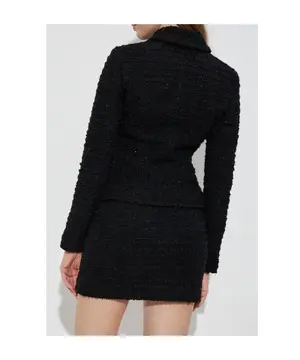 MISBHV Single-breasted Tweed Jacket With Button Closure