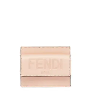 Fendi Embossed Logo Purse - Nude