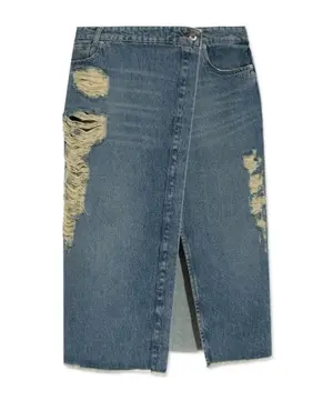 Blumarine Effect Denim Skirt