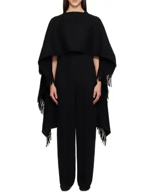 TOTEME Fringed Knitted Poncho