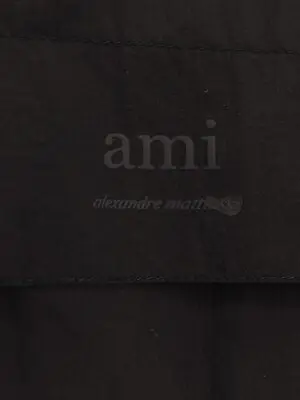 AMI Paris Zip-up Lightweight Jacket With Logo Detailing - Black