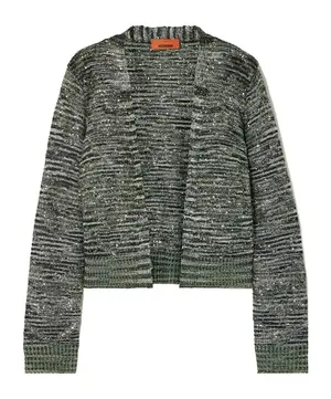 Missoni Sequined Knit Cropped Cardigan - Black