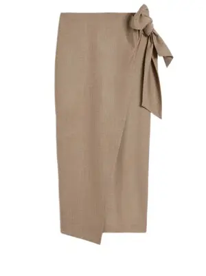 Max Mara Long Stretch-cashmere Skirt - Gray