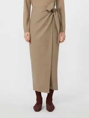 Max Mara Long Stretch-cashmere Skirt - Grey