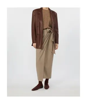 Max Mara Long Stretch-cashmere Skirt - Grey