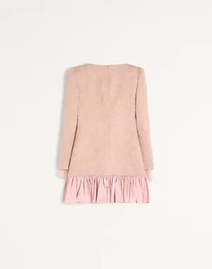 Valentino Garavani Organza Bow And Ruffled Hem Mini Dress - Pink
