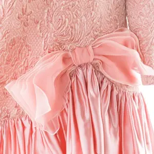 Valentino Garavani Organza Bow And Ruffled Hem Mini Dress - Pink