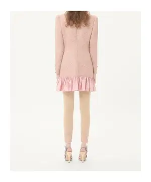 Valentino Garavani Organza Bow And Ruffled Hem Mini Dress - Pink