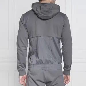EA7 Logo Hooded Sweater - Gray