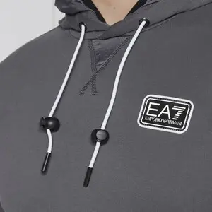 EA7 Logo Hooded Sweater - Gray