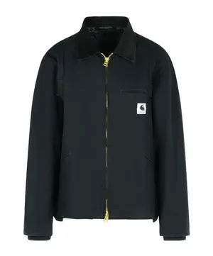 Sacai X Carhartt Logo Patch Zip-up Jacket - Black