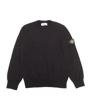 Stone Island Round Neck Long Sleeve Sweater - Black