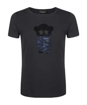 Emporio Armani Bear Pattern Round Neck T-shirt - No