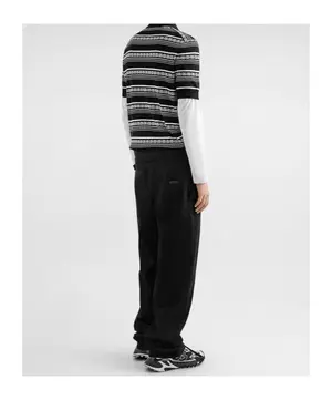Dolce & Gabbana Dolce Gabbana Logo Intarsia Knitted Polo Shirt - Black