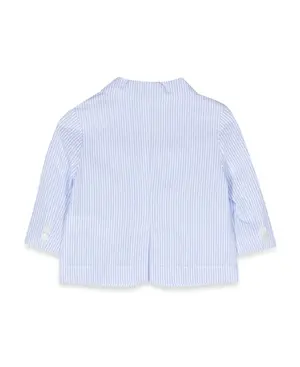 IL GUFO Single-breasted Striped Blazer - Blue