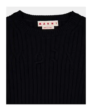 Marni Ribbed Logo Crewneck Sweater