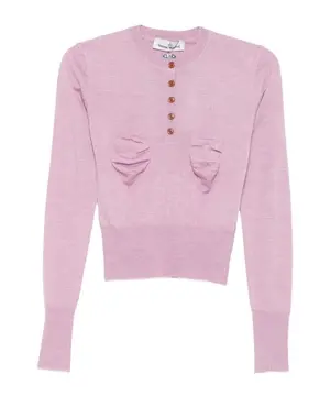 VIVIENNE WESTWOOD Crew Neck Sweater With Button Closure