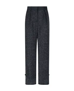 Sacai Leopard Print Satin Straight Leg Pants