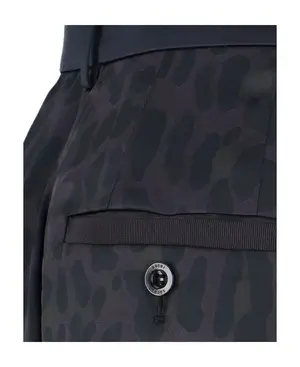 Sacai Leopard Print Satin Straight Leg Pants