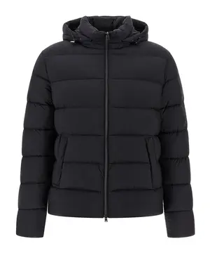 Herno Hooded Quilted Bomber Jacket - Blue