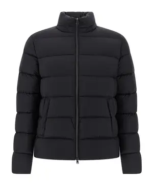 Herno Hooded Quilted Bomber Jacket - Blue
