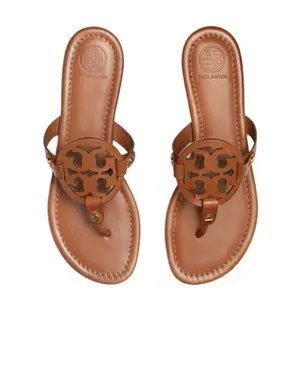 Tory Burch Logo Thong Flat Sandals - Brown