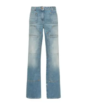 Palm Angels Straight Leg Panelled Jeans