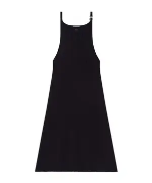COURREGES Rib Knit Dress With Buckle Detail