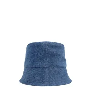Marni Denim Bucket Hat With Floral Appliqu - Blue