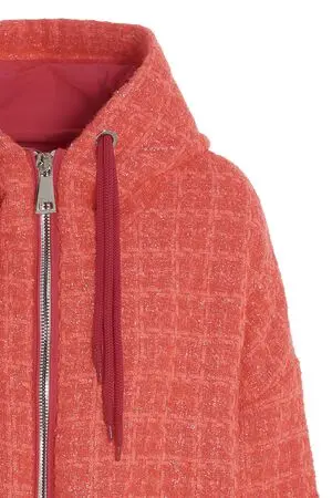 Khrisjoy Tweed Drawstring Hooded Jacket - Brown