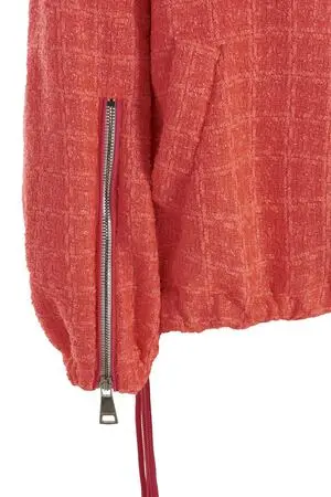 Khrisjoy Tweed Drawstring Hooded Jacket - Brown