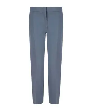 Max Mara Pleat Detailed Tapered Cropped Trousers - Blue