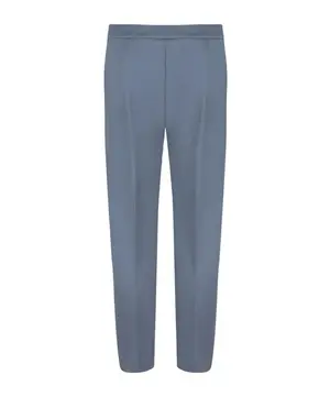 Max Mara Pleat Detailed Tapered Cropped Trousers - Blue