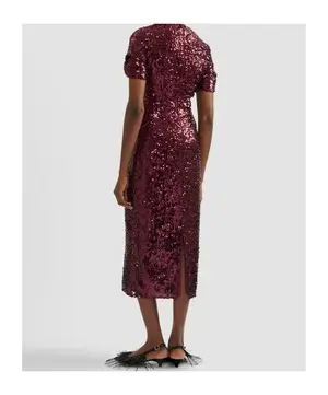 Erdem Embellished Sequined Georgette Midi Dress