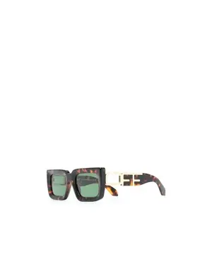 Off-White Boston Rectangular Frame Sunglasses - Green