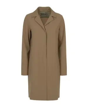 Herno Single-breasted Long-sleeved Coat - Brown