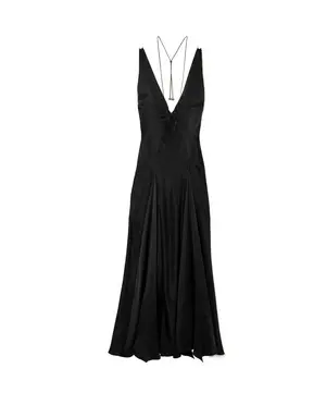 Black Backless Midi Dresses