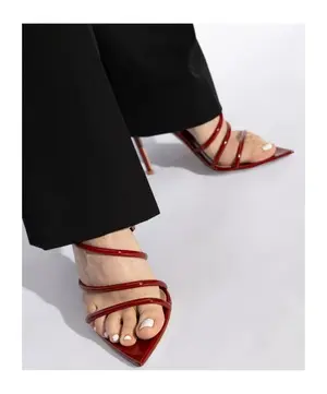 GIANVITO ROSSI Ettie Pointed Toe Sandals - Red