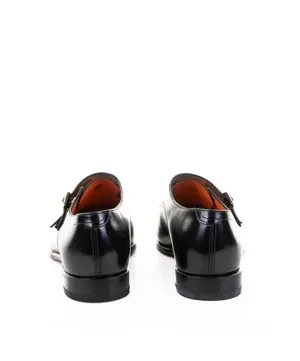 Santoni Axel Monk Strap Loafers - Black