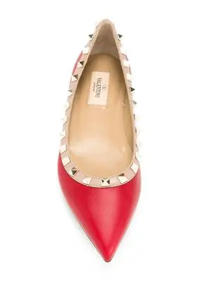 Valentino Garavani Rockstud Ballerina Flats - Red