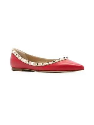 Valentino Garavani Rockstud Ballerina Flats - Red