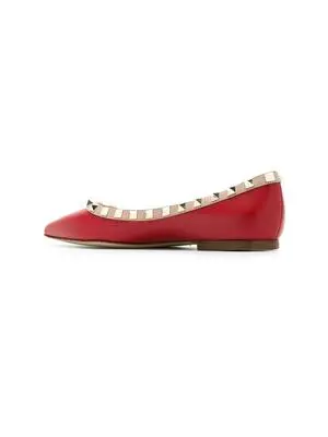 Valentino Garavani Rockstud Ballerina Flats - Red