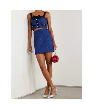 Alessandra Rich Sequined Tweed Mini Skirt