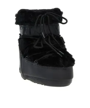 Moon Boot Icon Low Faux-fur Lace-up Boots - Black