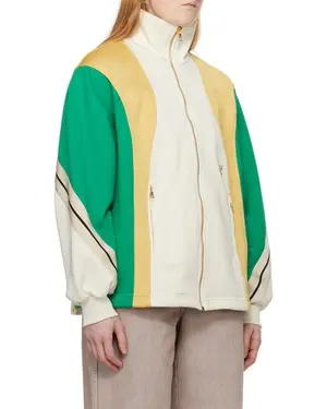 Palm Angels Monogram Embroidered Zipped Sweatshirt - White